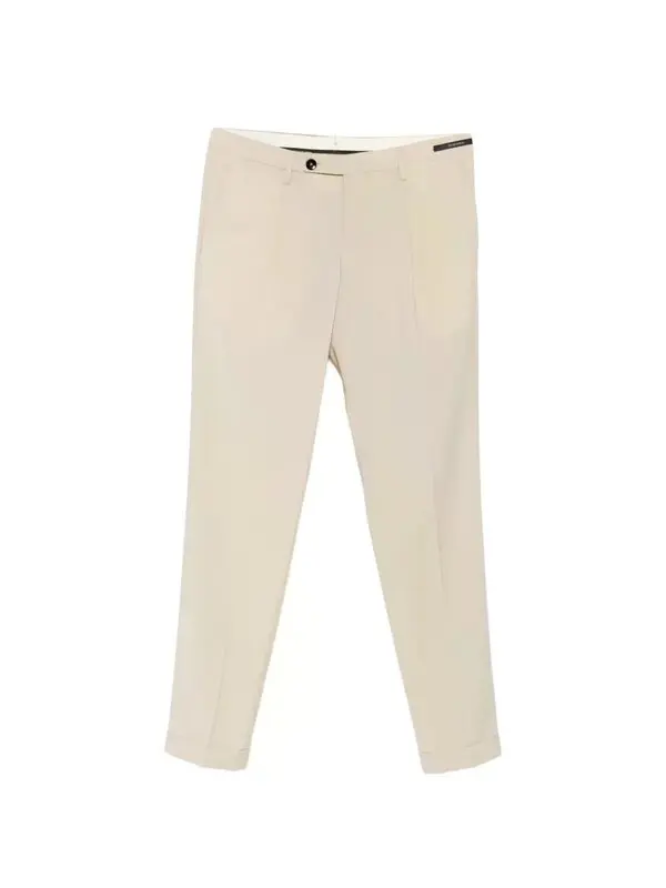 MICHAEL COAL Mc Frederick Pleated Turn-up Trousers - Neutrals