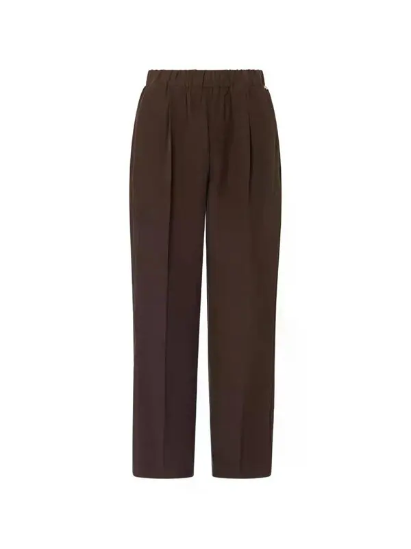 Liu Jo Elasticated-waistband Pressed-crease Trousers - Brown