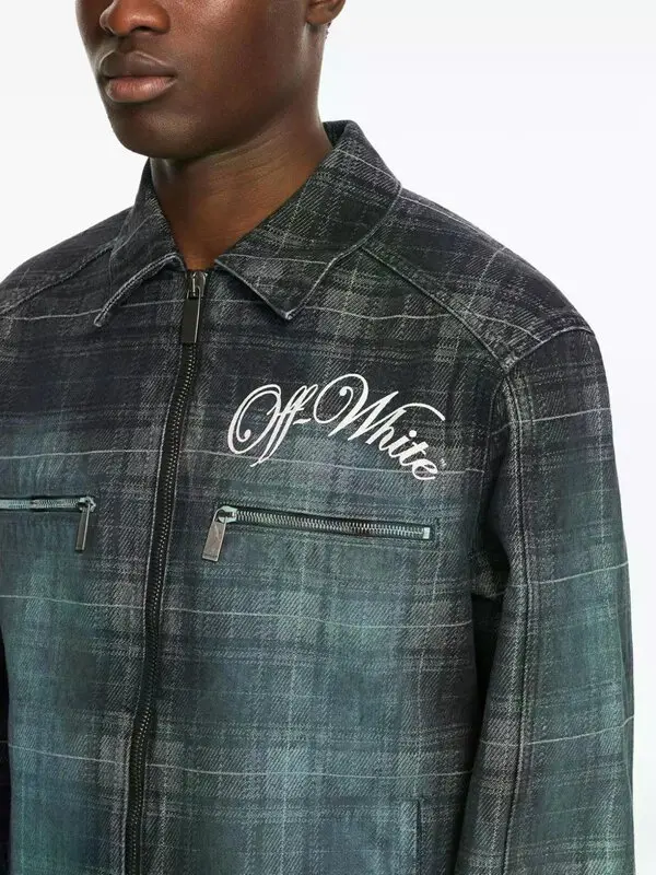 Off-White Check Jacquard Denim Jacket