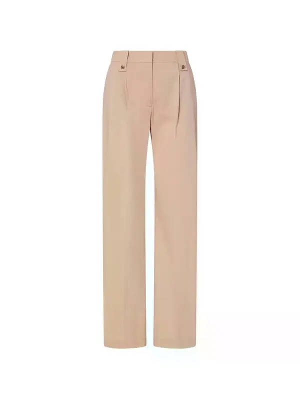Liu Jo Pleated Trousers With Gold-tone Button Details - Neutrals