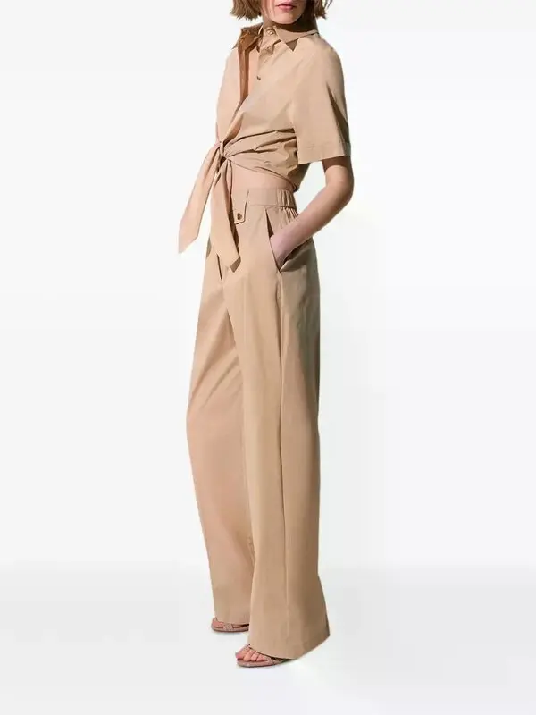 Liu Jo Pleated Trousers With Gold-tone Button Details - Neutrals