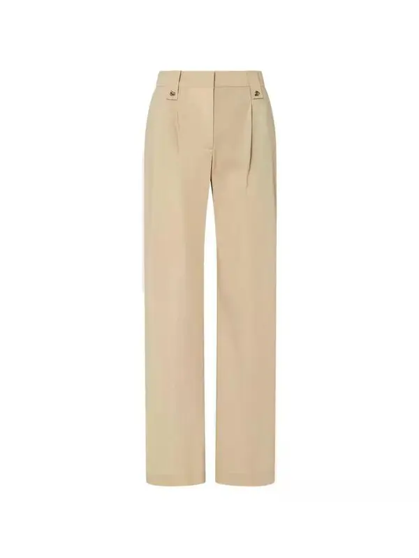Liu Jo Pleated Trousers With Gold-tone Button Details - Neutrals