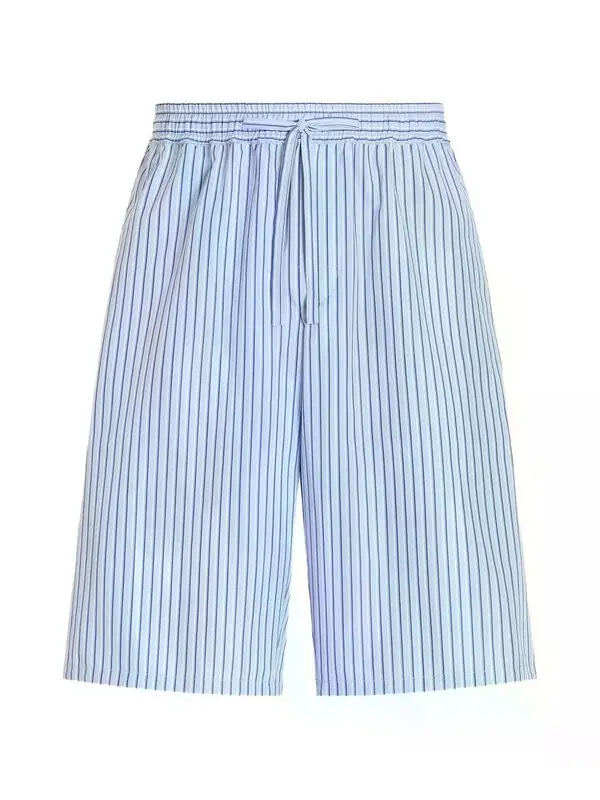 Dolce & Gabbana Striped Poplin Bermuda Shorts - Blue