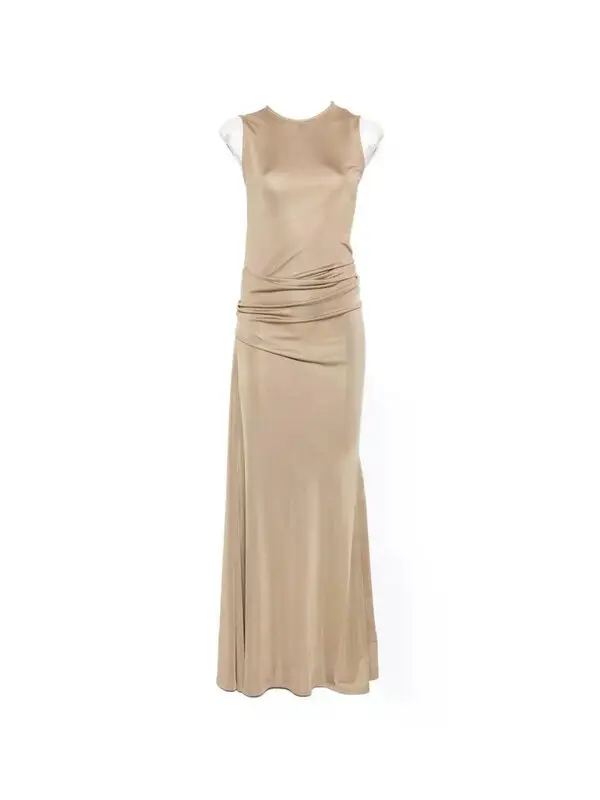 Tove Lelani Ruched Maxi Dress - Neutrals