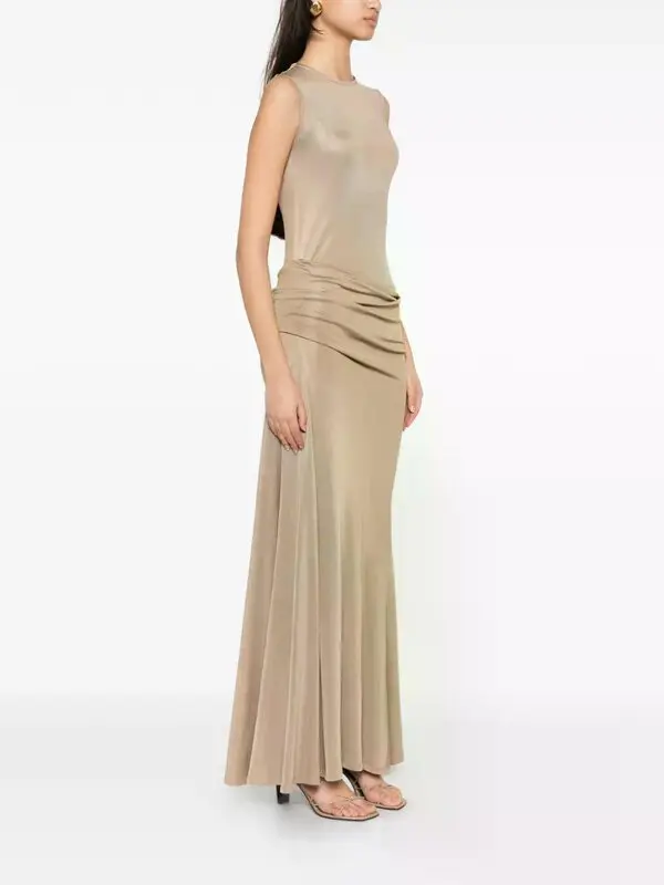 Tove Lelani Ruched Maxi Dress - Neutrals