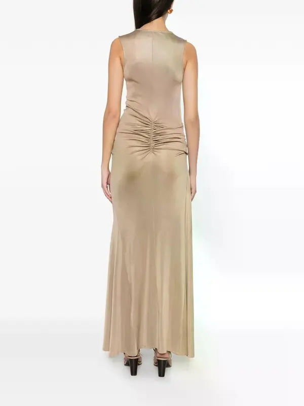 Tove Lelani Ruched Maxi Dress - Neutrals