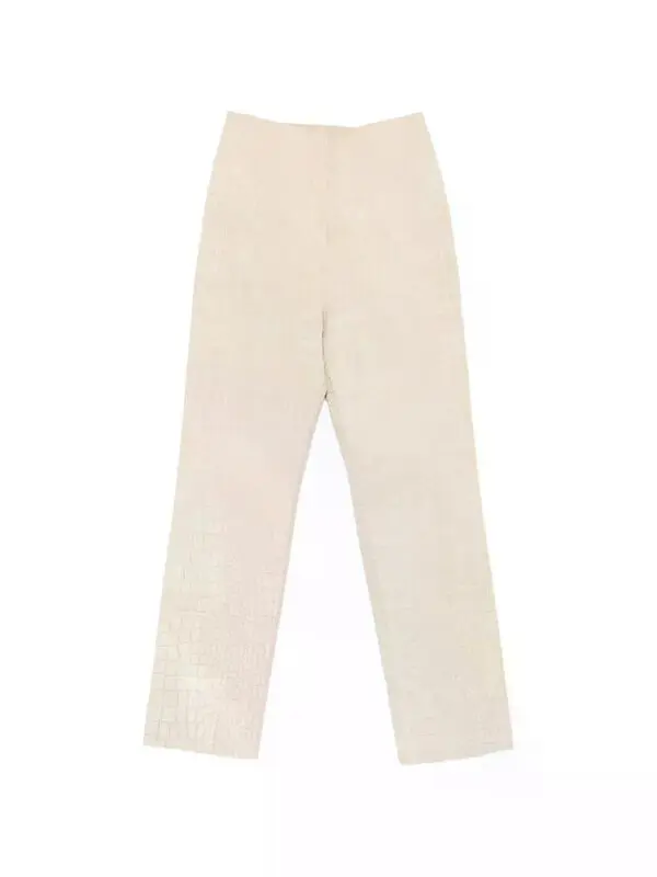 Tove Tieve Croc-effect Trousers - Neutrals