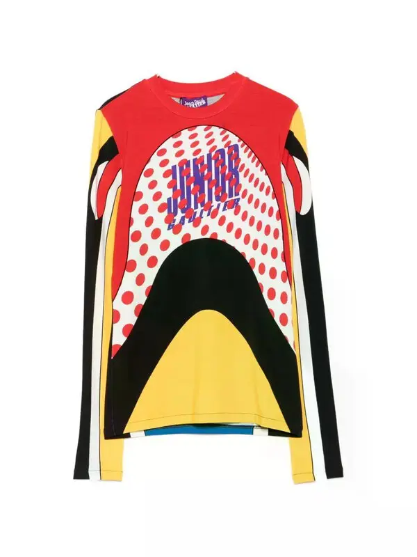 JEAN PAUL GAULTIER Body Map Long-sleeve Top - Red