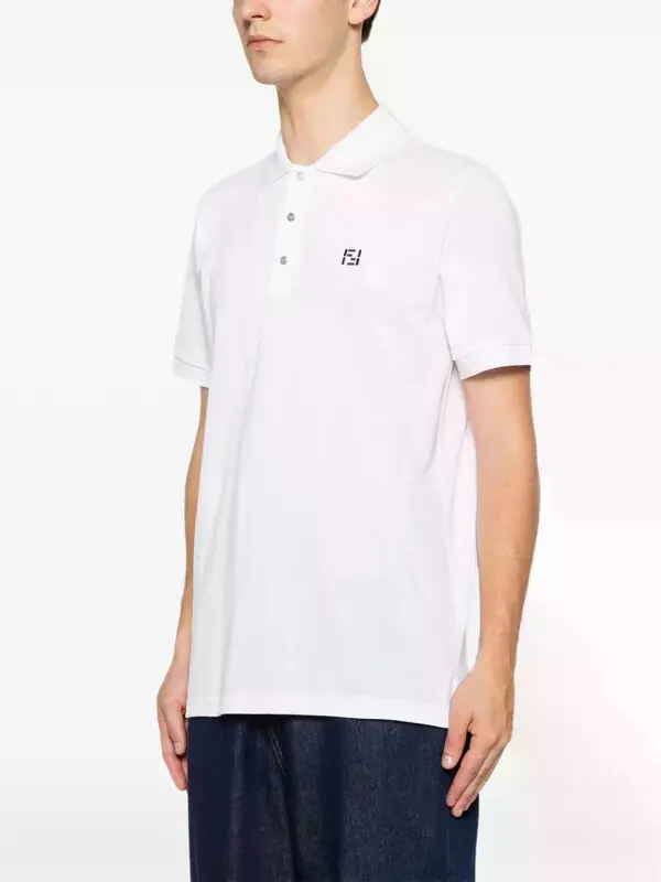 Fendi Logo-embroidered Polo Shirt - White