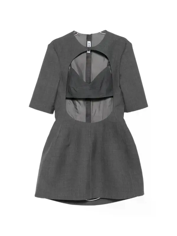 JIL SANDER Cut-out Short-sleeve Mini Dress - Grey