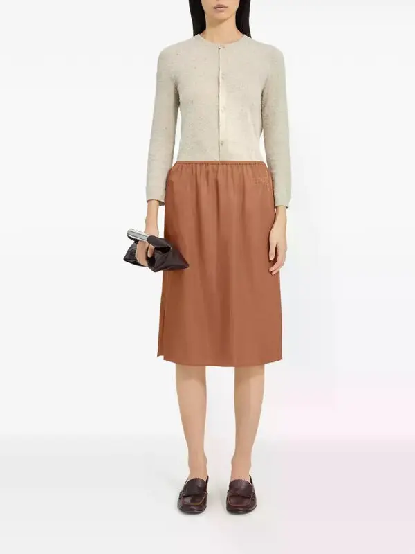 MAISON MARGIELA Satin Midi Skirt - Brown
