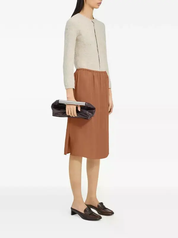 MAISON MARGIELA Satin Midi Skirt - Brown