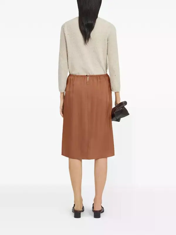 MAISON MARGIELA Satin Midi Skirt - Brown
