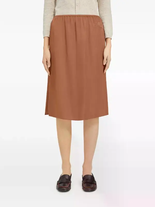 MAISON MARGIELA Satin Midi Skirt - Brown