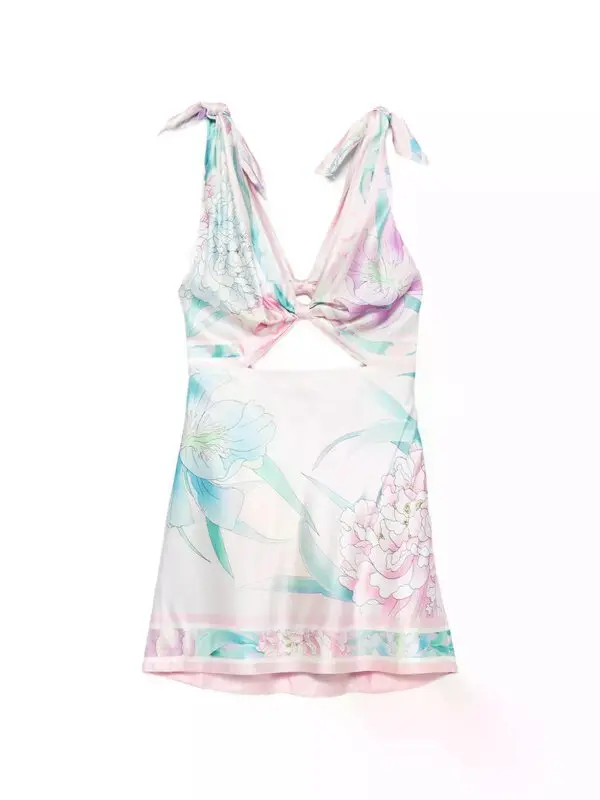 Retrofete Icelyn Floral-print Mini Dress - White