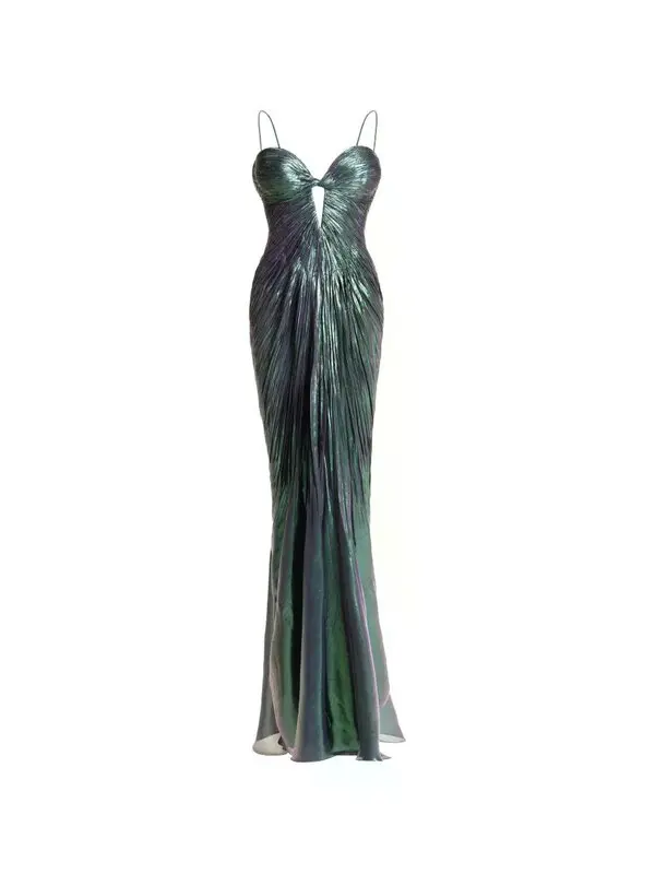 MARIA LUCIA HOHAN Mirren Twist-detail Maxi Dress - Green