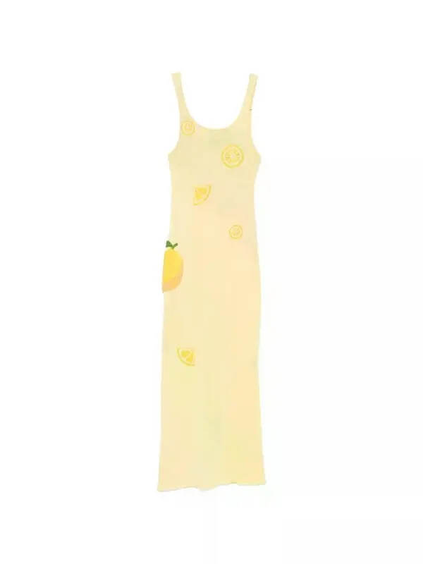 LESLIE AMON Citron Knitted Maxi Dress - Yellow