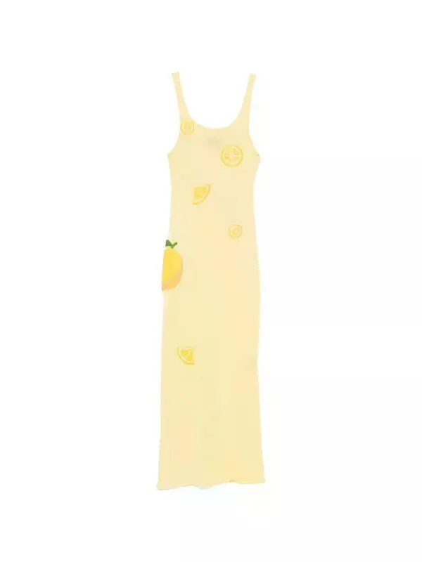 LESLIE AMON Citron Knitted Maxi Dress - Yellow