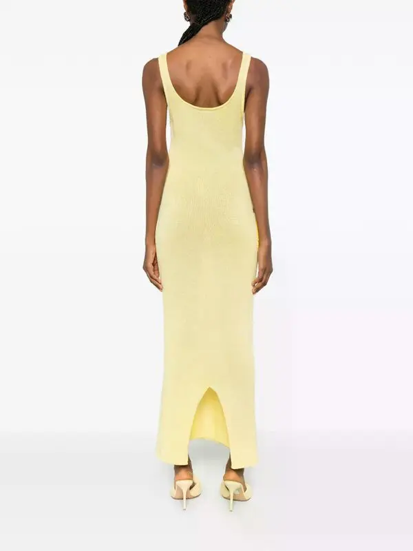 LESLIE AMON Citron Knitted Maxi Dress