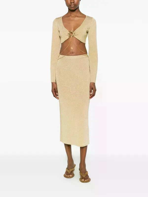 LESLIE AMON Sun Knit Midi Skirt