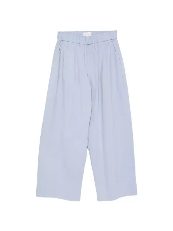 ST. AGNI Relaxed Wide-leg Trousers - Blue