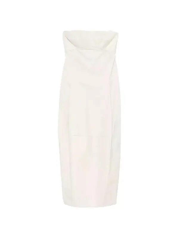 ST. AGNI Pleated Cocoon Dress - Neutrals