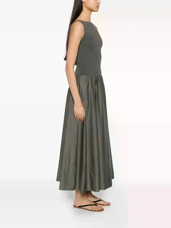 ST. AGNI Backless Circle-hem Dress - Green