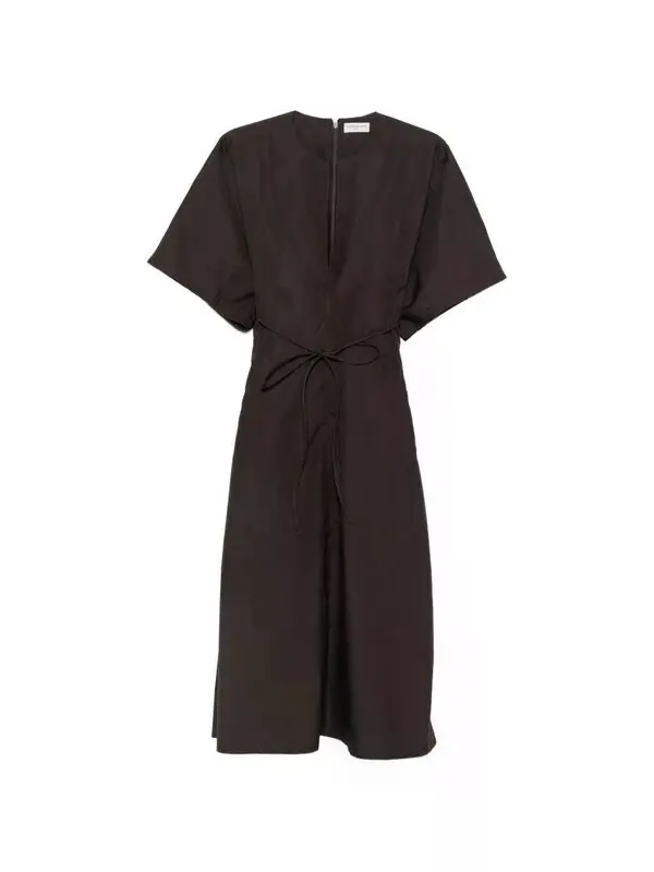 Veronique Leroy Belted V-neck Midi Dress