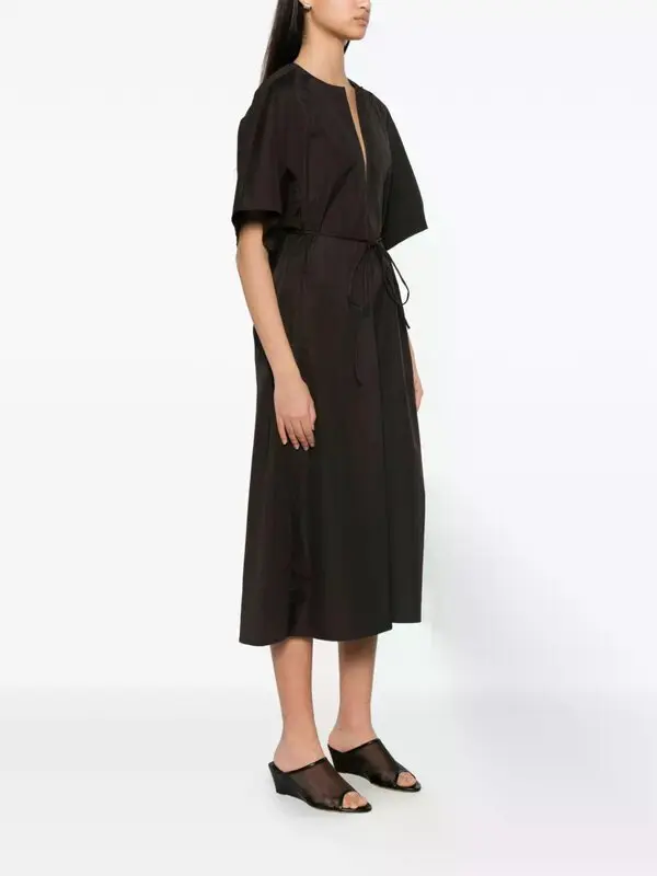 Veronique Leroy Belted V-neck Midi Dress