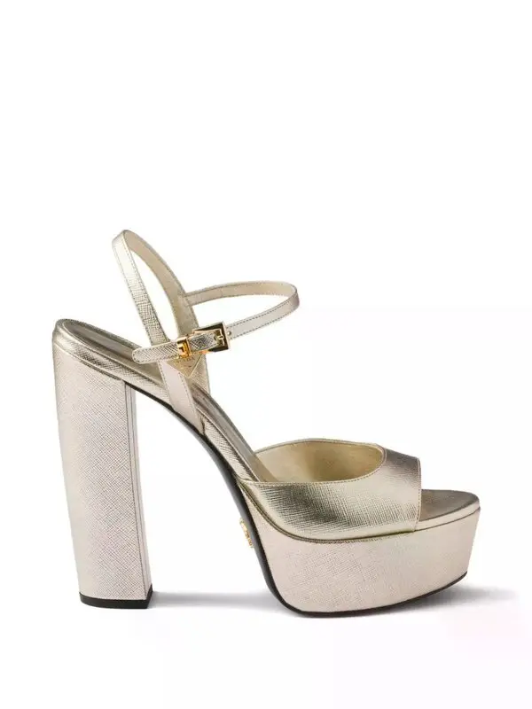 Prada Ankle-strap Platform Sandals - Gold