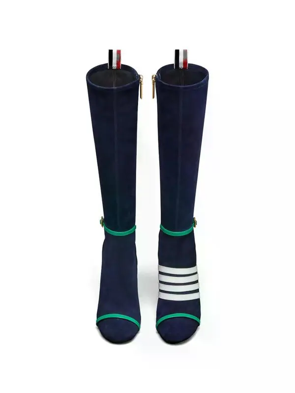 Thom Browne Soft Suede 4-bar Sandal Boots - Blue