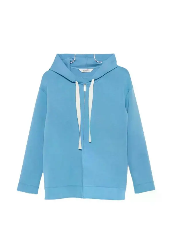 Max Mara Logo-print Zip-up Sweatshirt - Blue