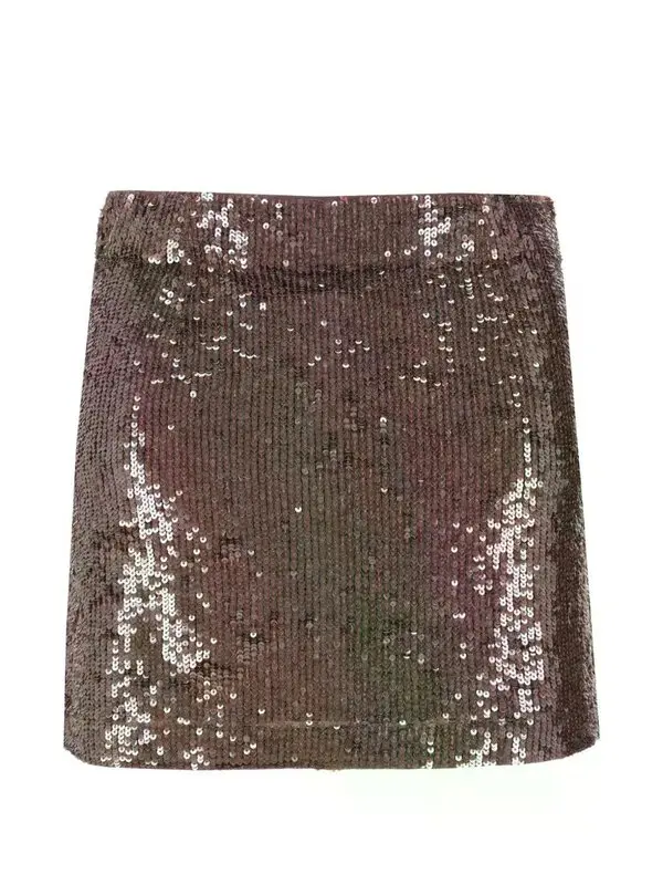 P.a.r.o.s.h Sequin-embellished Mini Skirt - Brown