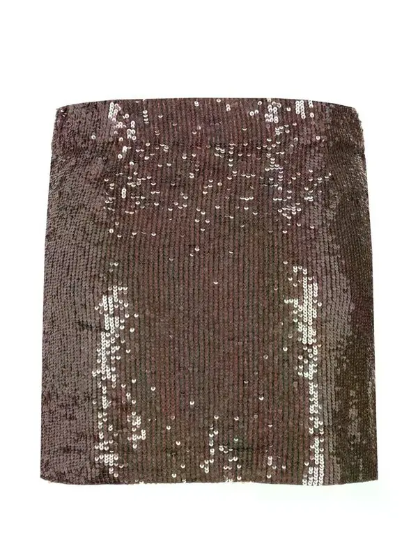 P.a.r.o.s.h Sequin-embellished Mini Skirt - Brown