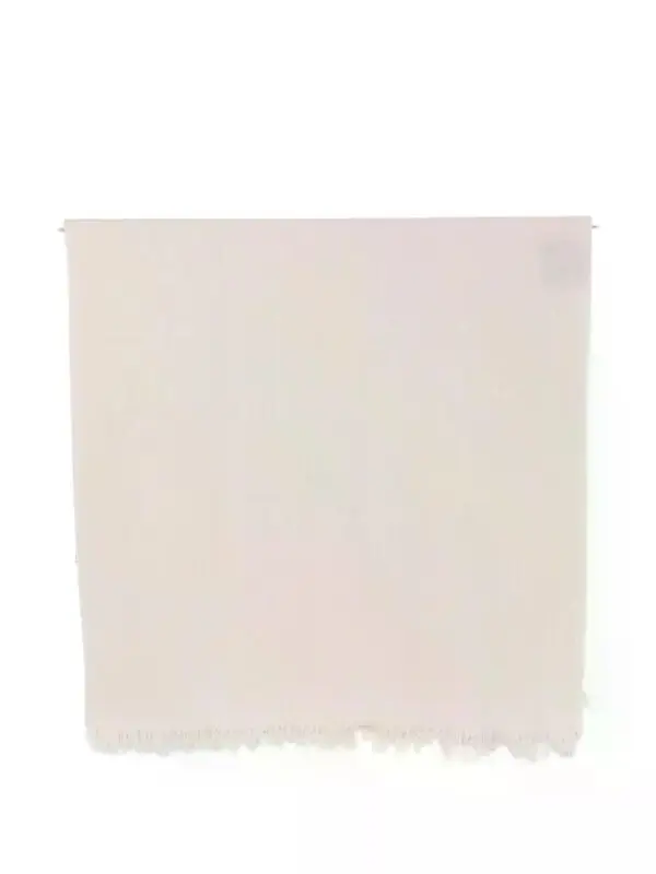 PRIVATE 0204 Frayed Cashmere Scarf - Neutrals
