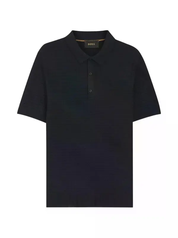 BOSS Textured Polo Shirt - Blue