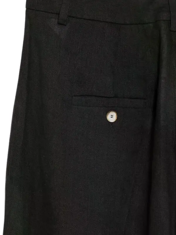 Marella Pleated Wide Leg Linen Trousers
