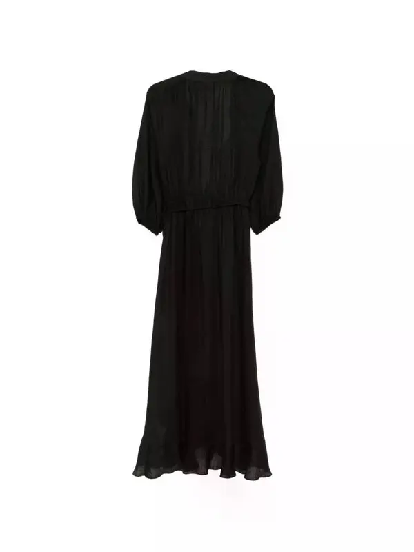 Marella Ruffled Wrap Dress - Black