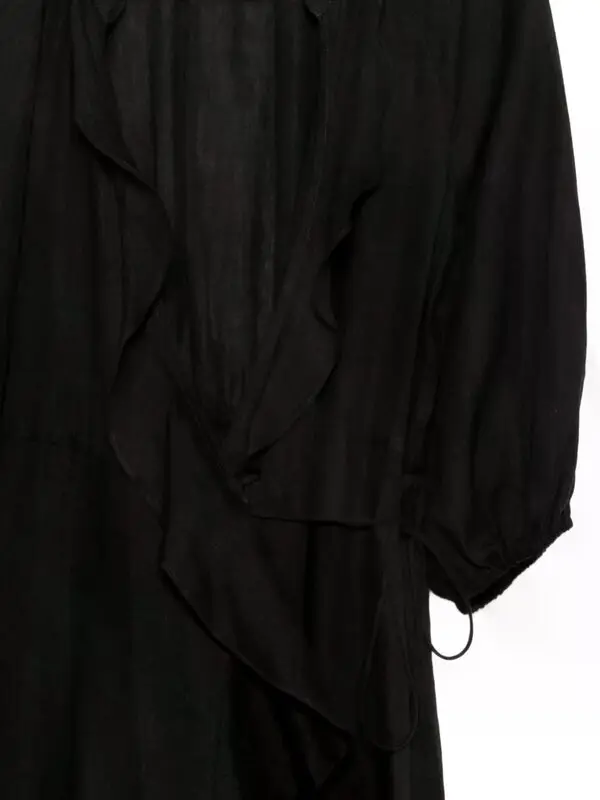 Marella Ruffled Wrap Dress - Black