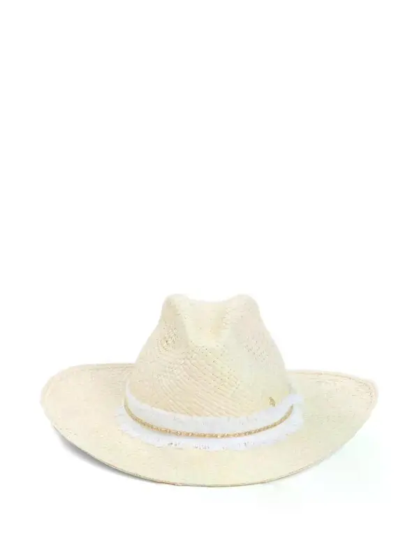 MAISON MICHEL Austin Strass-embellished Hat - Neutrals