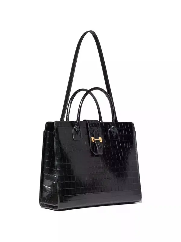 NILI LOTAN Croc-effect Leather Tote Bag