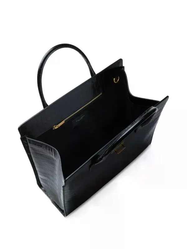 NILI LOTAN Croc-effect Leather Tote Bag