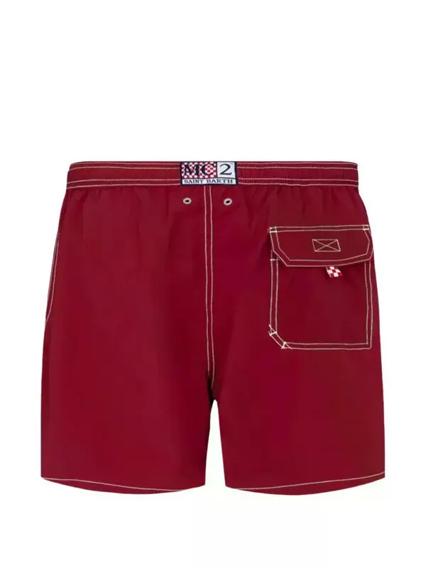 MC2 SAINT BARTH Patmos Contrast-stitch Swim Shorts - Red
