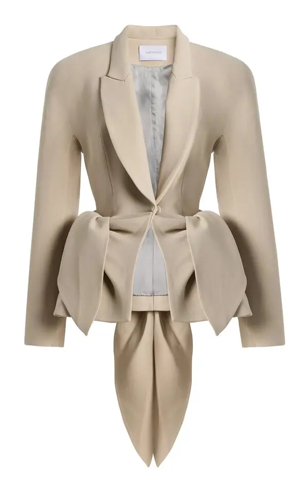 HARITHAND Draped Double Crepe Jacket - Light Grey