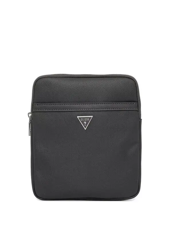 Guess Logo-plaque Messenger Bag - Black