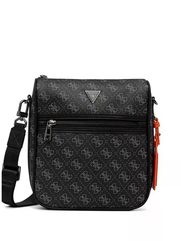 Guess Monogram Print Messenger Bag - Black