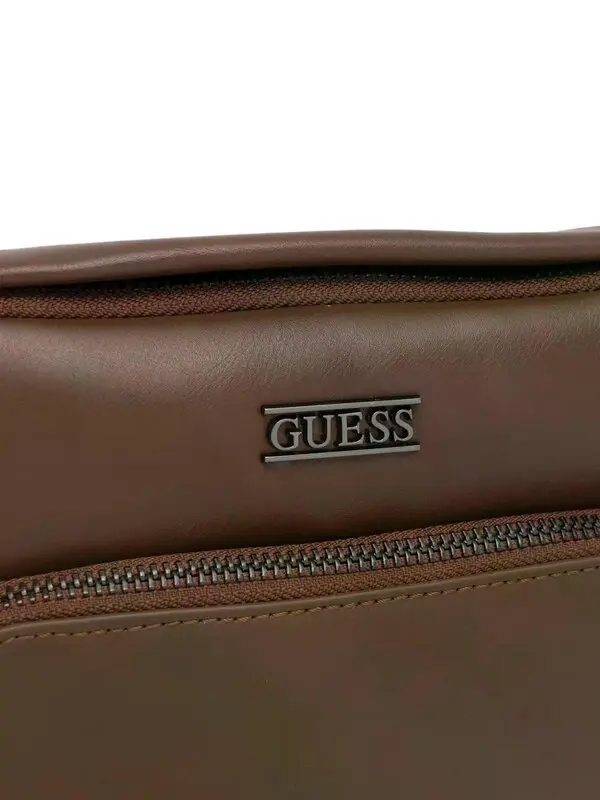 Guess Logo-plaque Zip-around Crossbody Bag - Brown