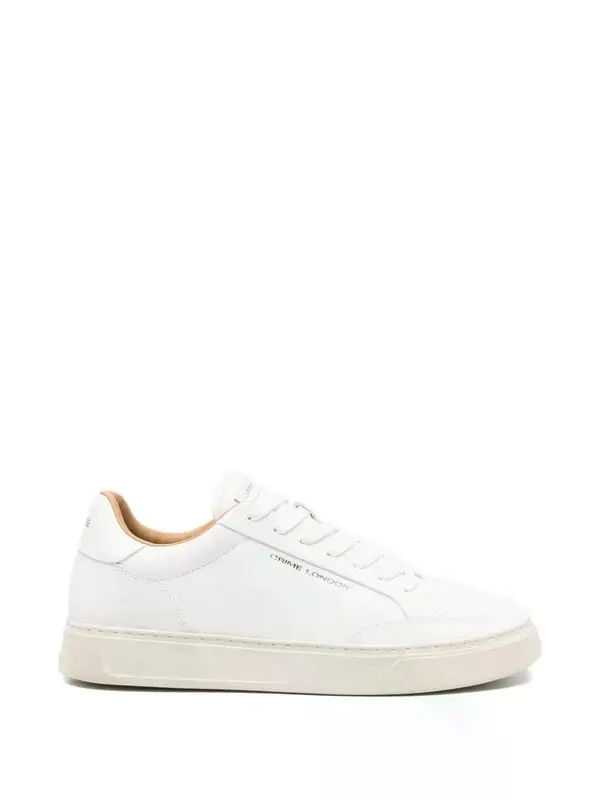 CRIME LONDON Eclipse Logo-print Leather Sneakers - White