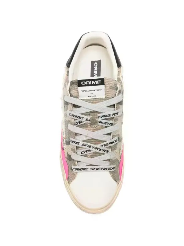 CRIME LONDON Glitter-embellished Camouflage-print Sneakers