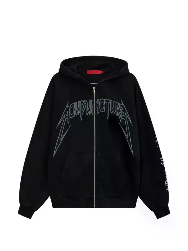 ACUPUNCTURE 1993 Punker Graphic-print Zip-up Hoodie - Black